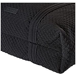 Vera Bradley womens Microfiber Deluxe Vera Tote Handbag, Black, One Size US