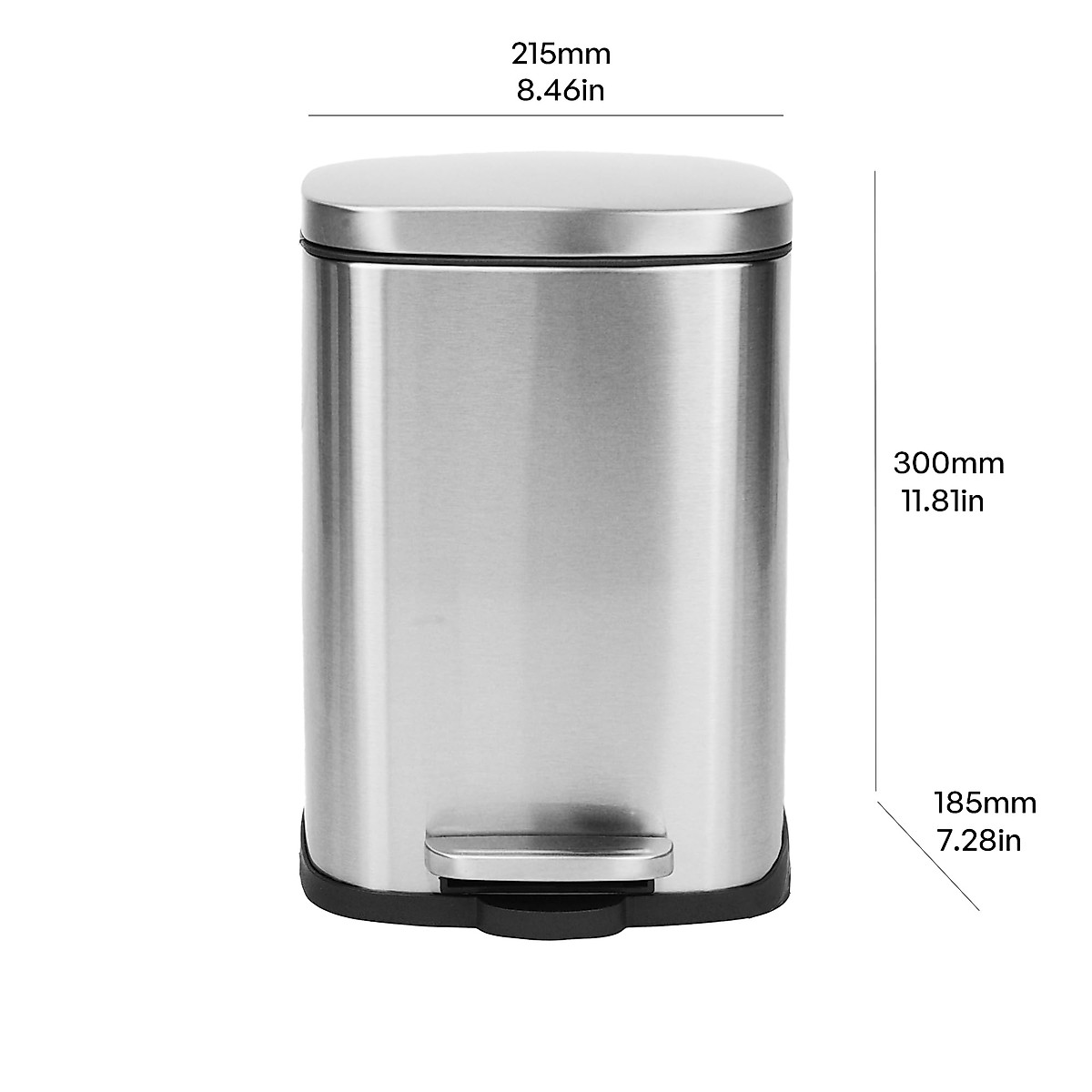 TARUNMO Bathroom Trash Can with Lid, 5L/1.3 Gal Stainless Steel Small Trash Can with Lid for Bathroom, Step On, Soft Close, Fingerprint Resistant