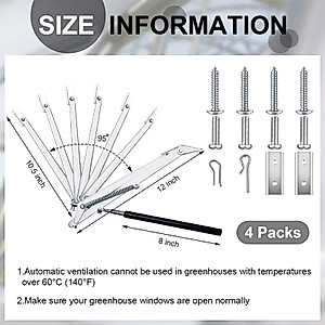 Automatic Roof Vent Opener Dual Spring Greenhouse Accessories Solar Heat Sensitive Automatic Greenhouse Window Opener Replacement Greenhouse Vent Opener Greenhouse Opener for Ventilation (2 Pcs)