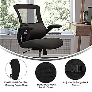 Flash Furniture Rey Lumbar Support Back Pillow Office Chair and Car Seat Cushion with Adjustable Straps and CertiPUR-US Certified Memory Foam, Set of 1, Black