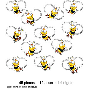 Carson Dellosa 45-Piece Buzz-Worthy Bee Bulletin Board Cutouts, Bumble Bee Cutouts for Bulletin Board, Spring Classroom Décor, Elementary and Seasonal Classroom Décor