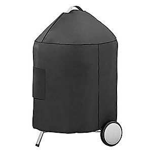 QuliMetal 7150 Charcoal Grill Cover, Heavy Duty Round Kettle Grill Cover for Weber 22 Inch Premium Kettle Charcoal Grills, Waterproof & Weather Resistant Small Smoker Cover, Compared to Weber 7150
