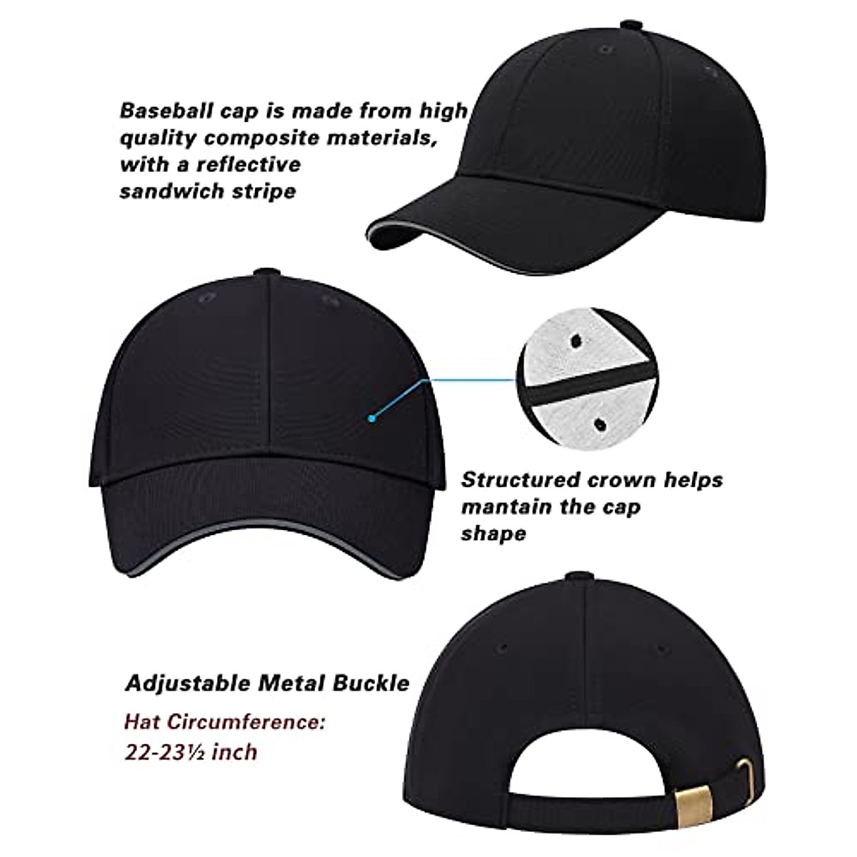 2 Pack Vintage Baseball Cap 2 Black Hats