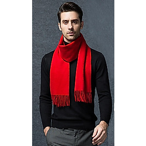 Roll Up Unisex Cashmere Soft Luxurious Cozy Long Winter Scarf Wrap Shawl Scarves Blanket (Xmas Red)