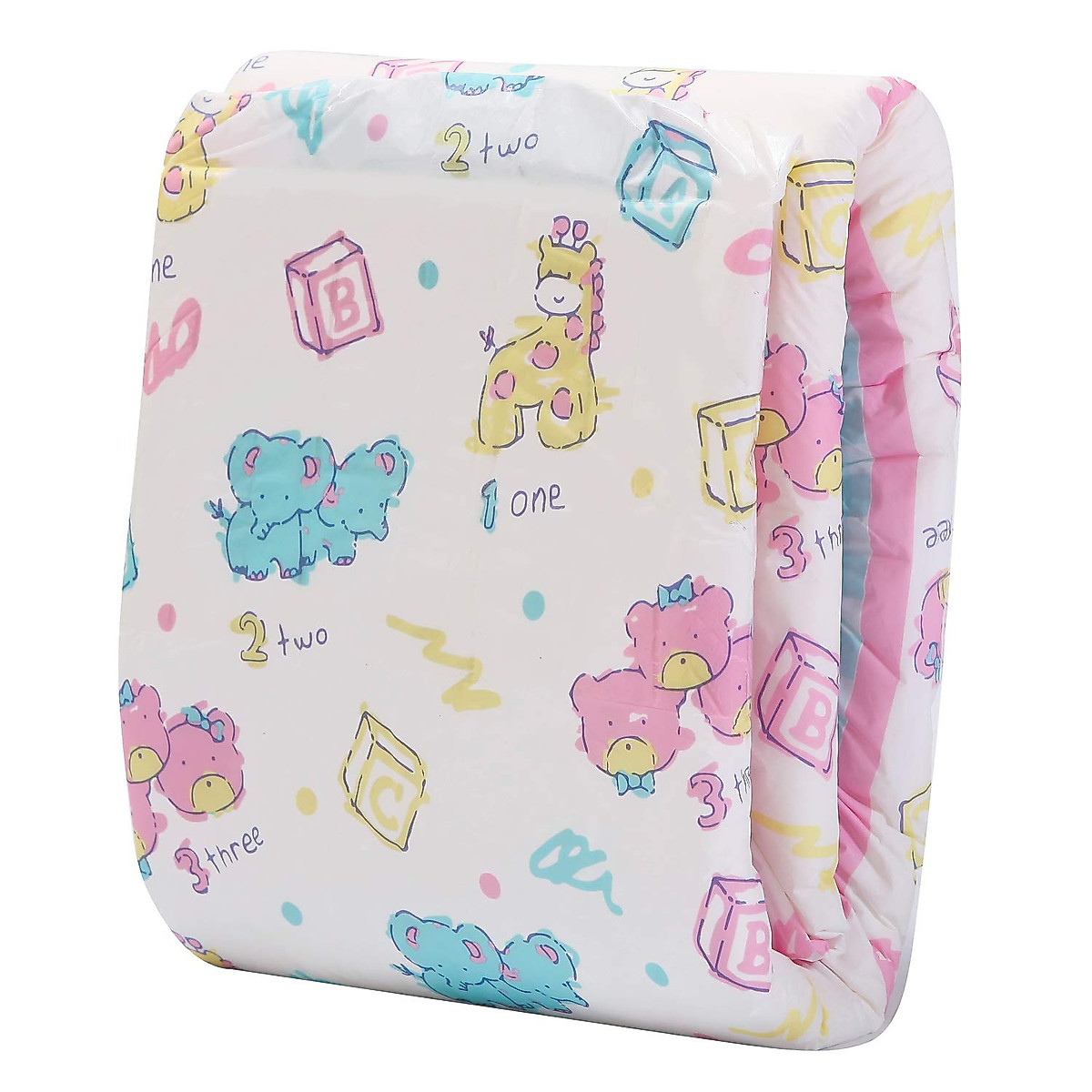 Littleforbig Adult Printed Diaper 40 Pieces (4 Packs) - Vintage Baby (Large 36"-46")