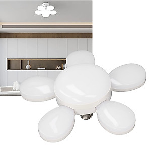 yaogohua LED Garage Ceiling Light, 50W 6500K White Lighting E27 E26 Base 8000LM, Adjustable Deformable Light for Warehouse Balcony Corridor 85‑265V