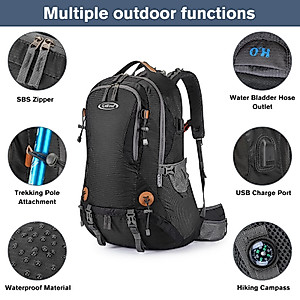 G4Free 50L Hiking Backpack Waterproof Daypack Outdoor Camping Climbing Backpack with Rain Cover for Men Women
