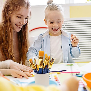 Halobios Painting Brushes, 25 All Purpose Paint Brushes Bulk Painting Brushes for Kids, Craft Paint Brushes for Acrylic Painting Oil Watercolor Gouache