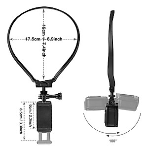 Taisioner POV/VLOG Smartphone Selfie Neck Mount Strap for GoPro AKASO DJI Osmo Action Camera and Smart Phone Video Record Accessories