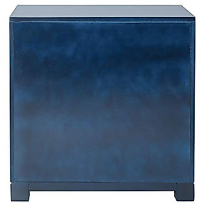 Safavieh Home Collection Raina Navy 3-Drawer Greek Key Nightstand