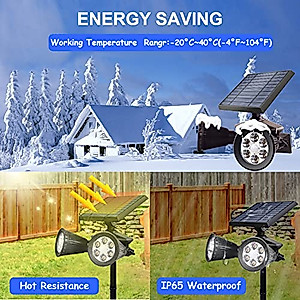 GUYULUX Solar Motion Lights Outdoor, Motion Activated Bright Light+Low Light Stay, Unique Optical Security Lights Dusk to Dawn, 4500mAh Solar Powered Flag Spotlights for Yard, Patio, Garden, 1-Pack