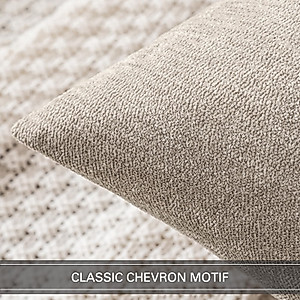 MIULEE Pack of 2 Beige Decorative Pillow Covers 18x18 Inch Soft Chenille Couch Throw Pillows Farmhouse Cushion Covers for Home Decor Sofa Bedroom Living Room
