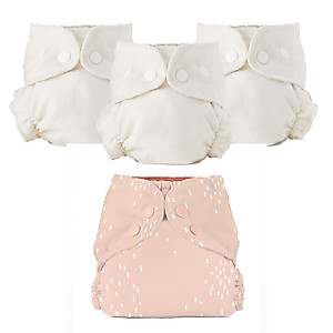 Esembly Cloth Diaper Bundle Set (Size 1, Confetti), Rash Relief Cream (3 oz), Everyday Balm (4 oz), Wipe Up Wash Kit and 12pk Wipe Ups Bundle - Complete Diapering Package for Babies