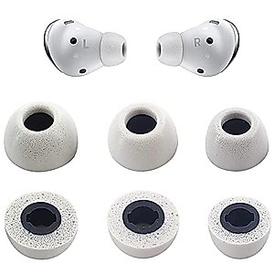 JNSA Memory Foam Tips Replacement for Samsung Galaxy Buds Pro, No Silicone Eartips Pain, Anti-Slip Replacement Foam Eartips, Fit in The Case, Reducing Noise Earbuds, 3 Pairs (3 Sizes S/M/L, Gray)