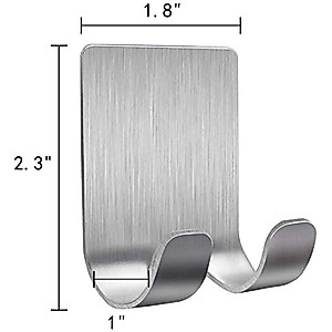 Razor Holder for Shower 8 Packs, Stainless Steel Waterproof Razor Hooks for Shower, No Drilling Heavy Duty Self Adhesive Shaver Hanger, Easy Assembly, for Kitchen Bathroom (Silver)