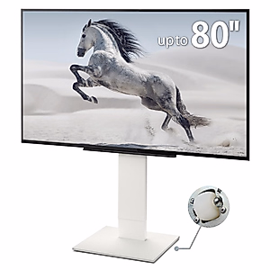 WALL V5 Low Type | Japanese Rolling Portable Free-Standing 32-80 Inch Universal TV Stand with Concealed Caster Wheels | Satin White