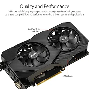 ASUS GeForce GTX 1660 Super Overclocked 6GB Dual-Fan Evo Edition VR Ready HDMI DisplayPort DVI Graphics Card (DUAL-GTX1660S-O6G-EVO)