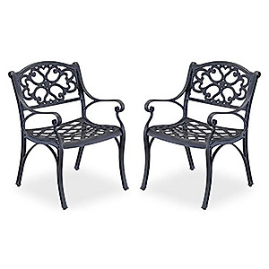 Homestyles 6654-80 Outdoor Chair Pair, Black