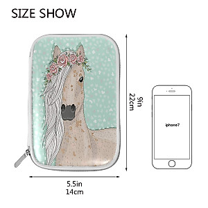 Bolaz Flower Horse Large Pencil Case, Pen Case Office College School Large Storage Capacity Bag Cosmetic Bag Pouch Box