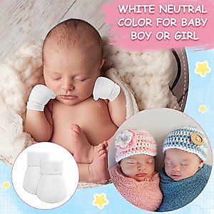12 Pairs Preemie Mittens for Girls Boys Preemie Hand Mitten Premature Baby Mittens Preemie Gloves for Newborn Infant Toddler (White)