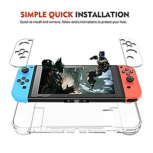 ZIIDII Dockable Switch Case for Nintendo, Nintendo Switch Games Protective Hard Carrying Clear Cover Case for Nintendo Switch Console Joy Con Controlle