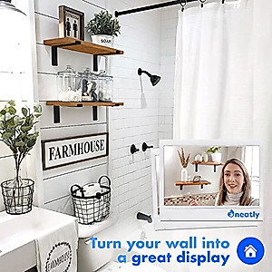 Floating Shelves Wall Shelves, Bathroom Shelves for Wall Decor, Set of 2 Wall Shelves for Bedroom, Wood Shelves Wall Mounted Shelves for Wall Storage, Hanging Shelves, Wood Floating Shelves Bathroom