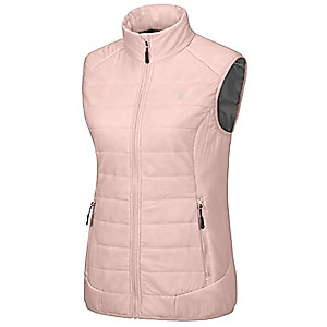 Little Donkey Andy Women’s Lightweight Puffer Vest, Packable Sleeveless Jacket for Hiking Ski Walking Soft Pink M