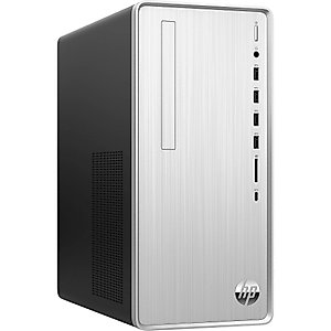HP 2022 Newest Pavilion Desktop, AMD Ryzen 5 5600G, AMD Radeon Graphics, 16GB RAM, 512GB PCIe SSD, Wi-Fi, Bluetooth, USB Type-C, HDMI, VGA, Windows 11 Home, Silver