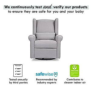 DaVinci Hayden Recliner and Swivel Glider in Misty Grey, Greenguard Gold & CertiPUR-US Certified