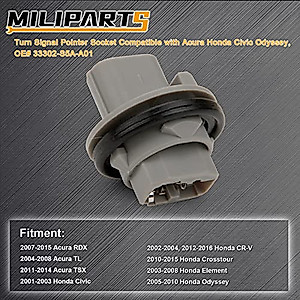 MILIPARTS Turn Signal Pointer Socket Compatible with Acura Honda Civic Odyssey, OE# 33302-S5A-A01
