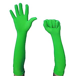 Chromakey Gloves Green Chroma Key Glove Invisible Effects Background Chroma Keying Green Gloves for Green Screen Photography Photo Video… (Tight, Green), 50x12cm