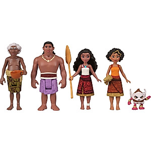 Mattel Disney Moana 2 Toys, Moana’s Canoe Crew Playset with 5 Small Dolls in Signature Outfits & 3 Accessories, Inspired by The Movie