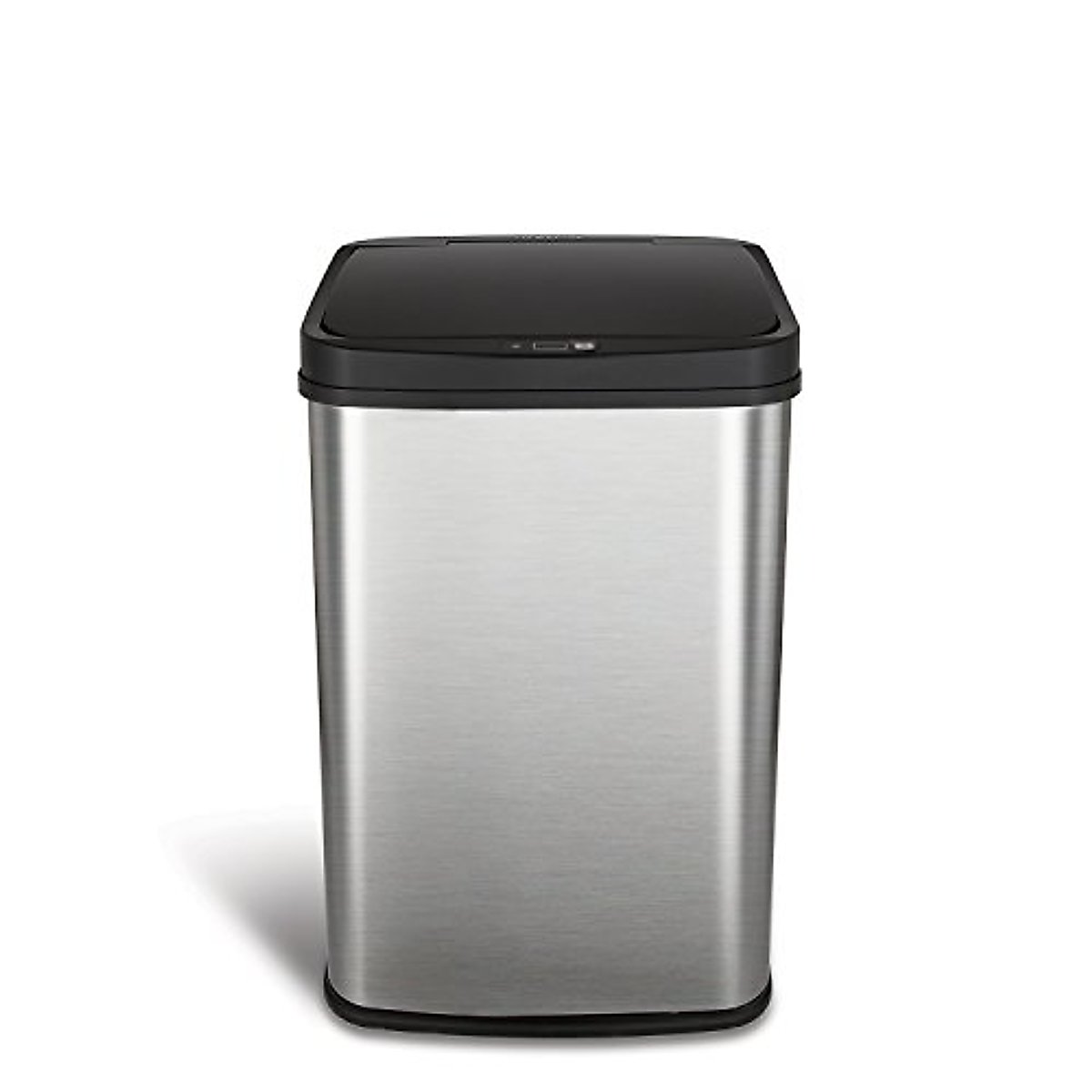NINESTARS DZT-50-28 Automatic Touchless Motion Sensor Rectangular Trash Can, 13 Gal, Black Trim