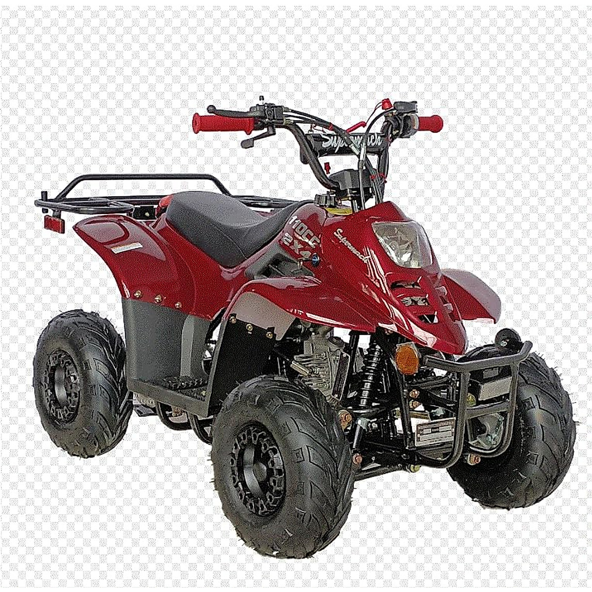 Motor HQ 110cc ATV Fully Automatic Four Wheelers 4 Stroke Engine 6" Tires Quads for Kids Blue Spider