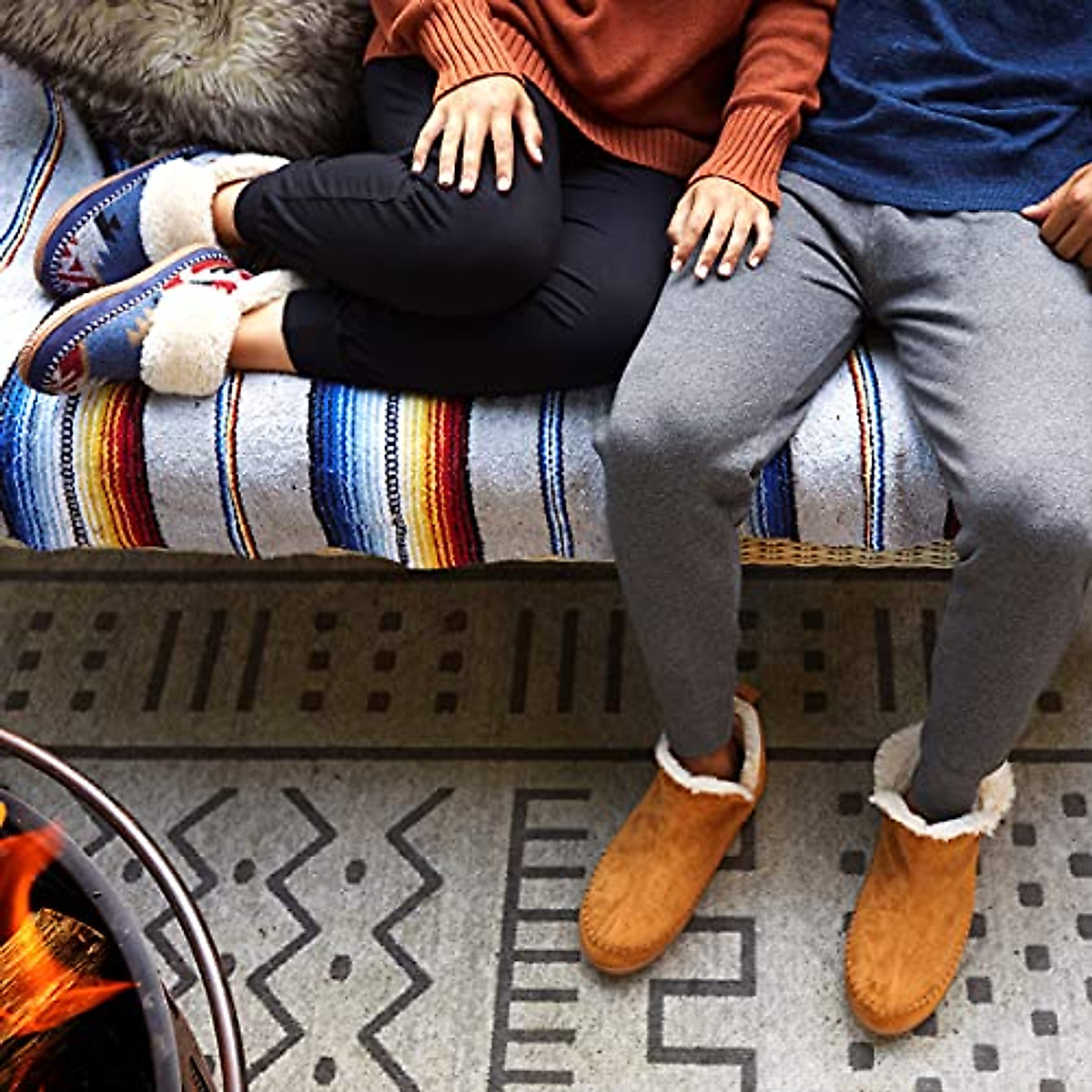 Dearfoams mens Alpine By Dearfoams Men's Brixen Boot Slipper, Whiskey, Large US