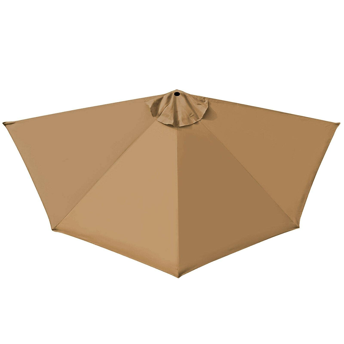 Bamc Patio Umbrella replacement Canopy for 10' 5-rib Half Sunshade Cover Outdoor furniture Beach Pool umbrellas Sun shade, Tan (6736344)