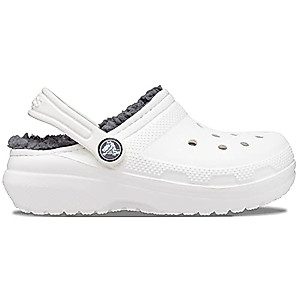 Crocs Classic Lined Clog | Kids' Slippers, White, 2 Little Kid