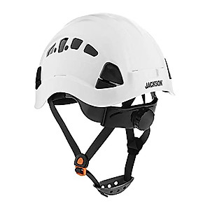 Jackson Safety CH400V Climbing-Style Hard Hat - Vented Construction Helmet with Chin Strap & Cup - ANSI Z89.1 & OSHA Compliant - (Multiple Colors)