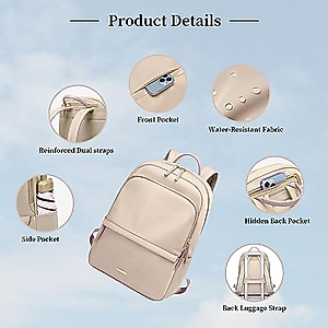 GOLF SUPAGS Laptop Backpack for Women Slim Computer Bag Work Travel College Backpack Purse Fits 15.6 Inch Notebook (Pink)