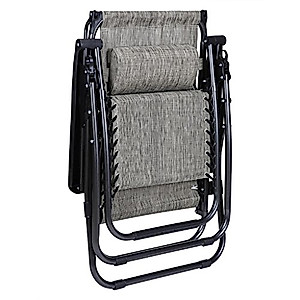 Super Decor Set of 2 Zero Gravity Outdoor Lounge Chairs w/Sunshade + Cup Holder with Mobile Device Slot Adjustable Folding Patio Reclining Chairs W/Canopy+ Snack Tray (Grey)