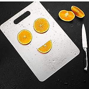 GULRUH Wood Cutting Boards for Kitchen, Multi-Function Stainless Steel Cutting Board Home Kitchen Rectangular Board Chopping Board Kneading Dough Cutting Boar