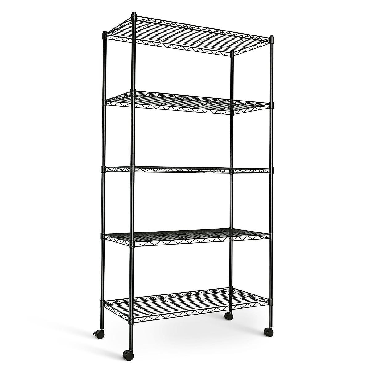 HealSmart Heavy Duty 5-Shelf Shelving Unit, 29" D x 14" W x 61" H, 5 Tier, Black
