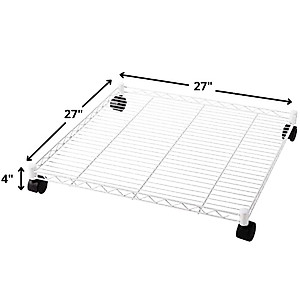 DormCo Suprima Rolling Underbed Square Shelf - White