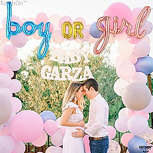 KatchOn, Boy or Girl Script Balloon - 36 Inch | Gender Reveal Foil Balloons for Gender Reveal Decorations | Boy or Girl Gender Reveal Party Supplies | Boy or Girl Balloons, Baby Shower Decorations