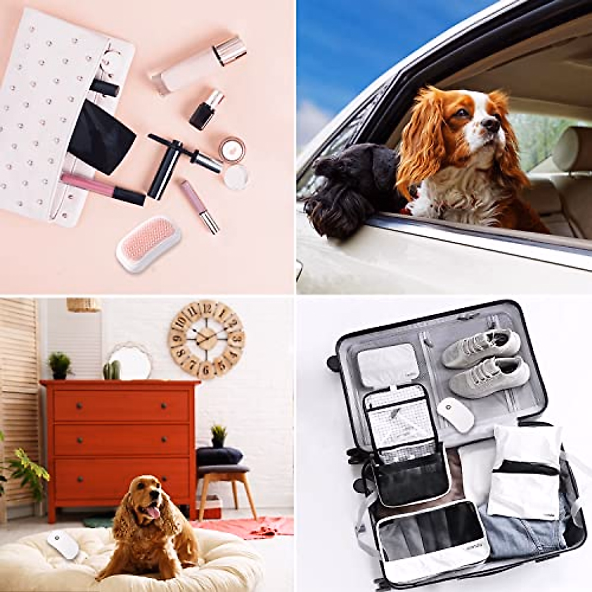 Fuigarry 2 Packs Electric Massage Cat Brushes, Hand-Held Portable Vibration Pet Brushes, Remove Loose Hair of Cats and Dogs and Sort out Tangles, Suitable for Pet Massage and Cat & Dog Play Toys. (Pink)