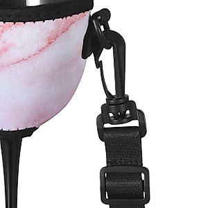 Beautyflier Wine Glass Insulator/Drink Holder/Neoprene Sleeve with Adjustable Neck Strap For Wine Walk (Marble Pink)
