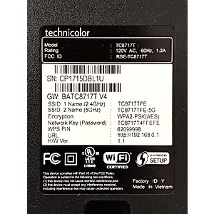 Technicolor TC8717T DOCSIS 3.0 Telephony Wireless Modem Router