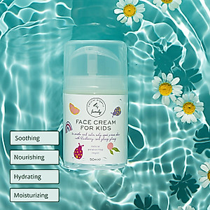 Gentle Face Cream Moisturizer for Kids and Preteens – Nourishing and Calming for All Skin Types – Natural Ingredients: Hyaluronic Acid and Vitamin E - Made in UK 50ml