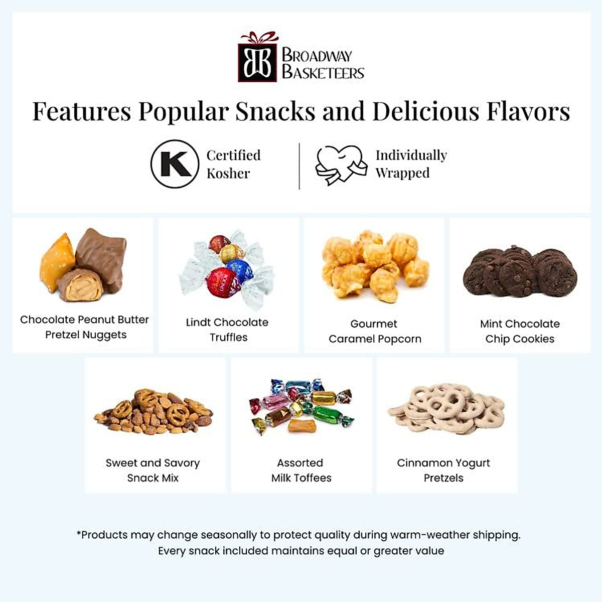 Broadway Basketeers Kosher Gourmet Chocolate Food Gift Basket