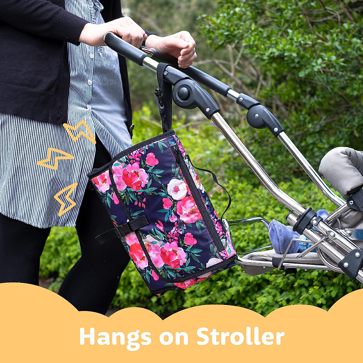 Bliss N Baby Portable Diaper Changing Pad for Parents - Perfect Travel Diaper Changing Mat with Wet Wipe Pouch, Storage Space, Thick Foam Padded Comfort & Waterproof Changing Station